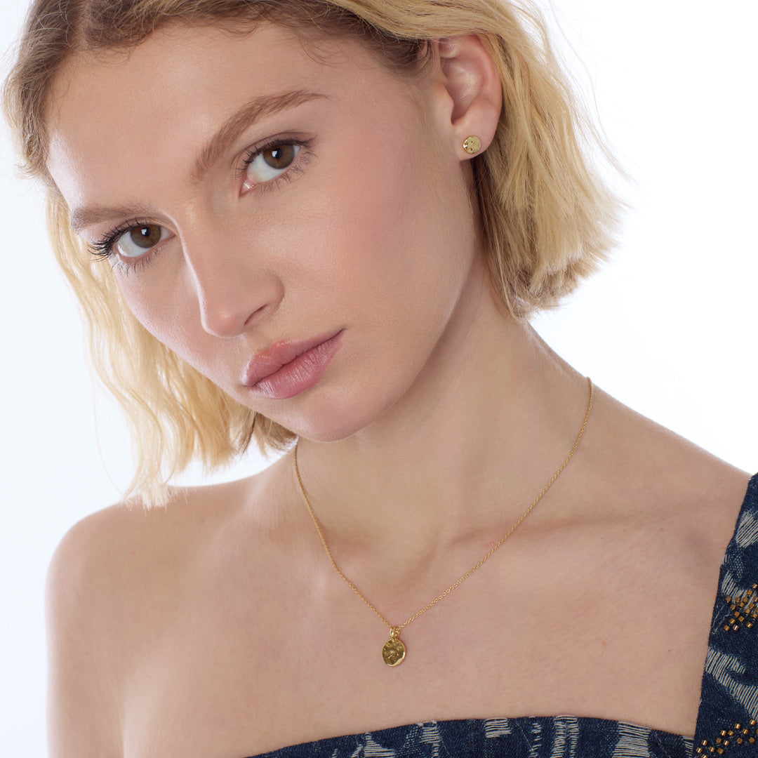 Kit Heath Mirage Reflect Golden GP Round Disc Mini Necklace – John Medhurst