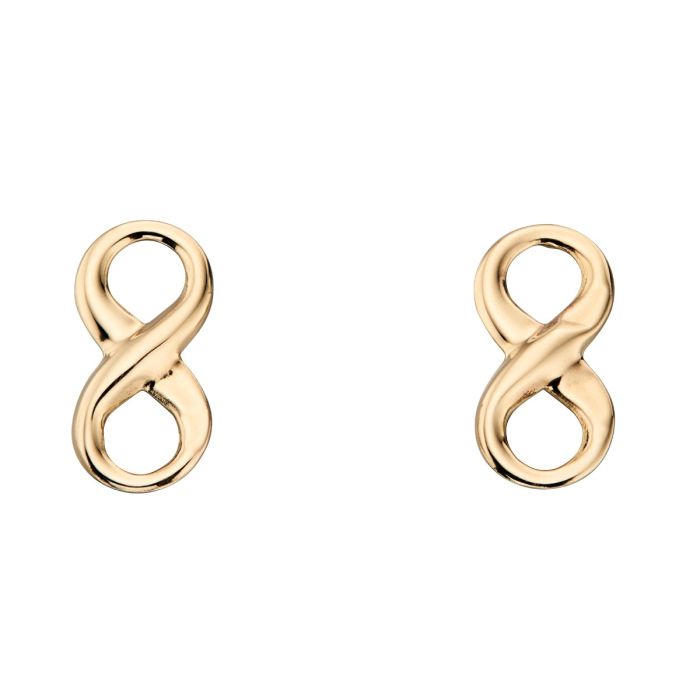 John Medhurst 9ct Yellow Gold Infinity Stud Earrings