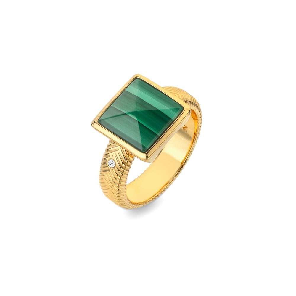 Hot Diamonds HD X Golden Edit Revive Malachite Ring – John Medhurst